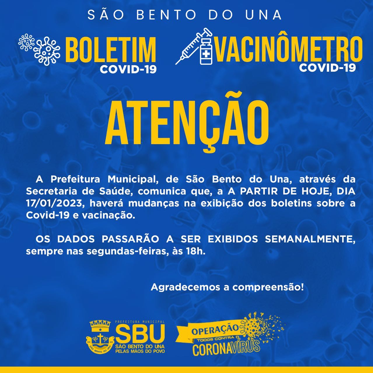 Comunicado – Prefeitura de São Bento do Una – PE