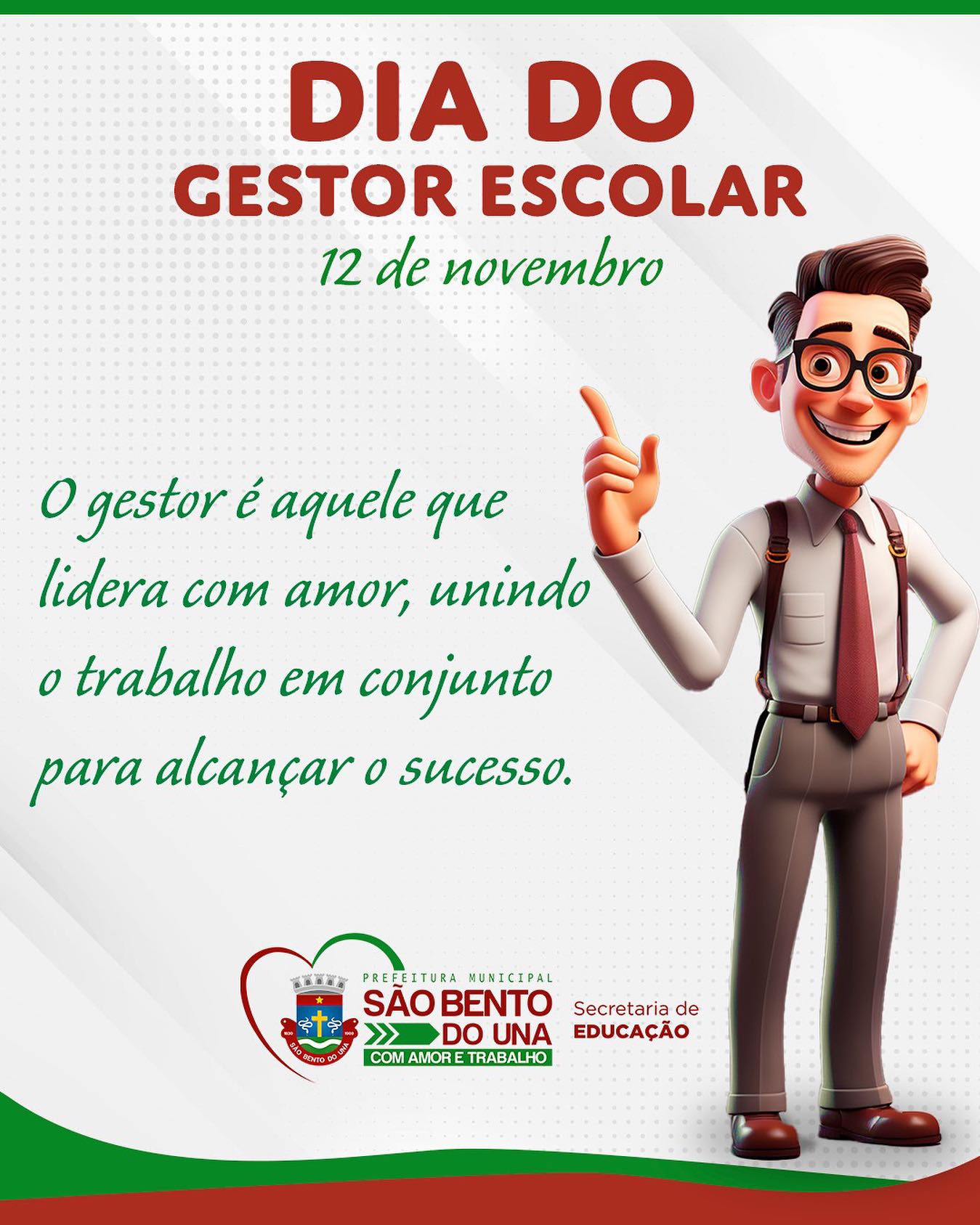 12 de Novembro – Dia do Gestor Escolar – Prefeitura de São Bento do Una – PE